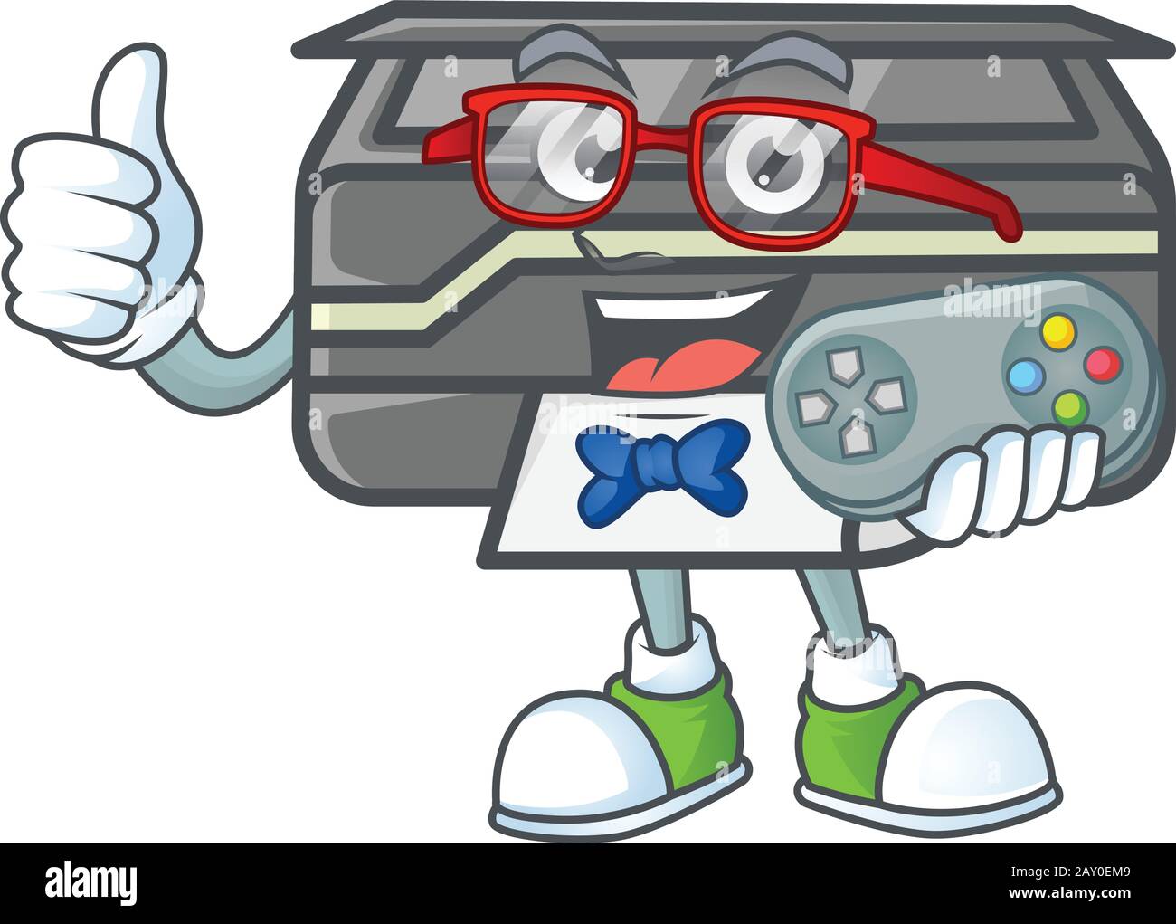 An attractive gamer printer cartoon character design Stock Vector Image ...