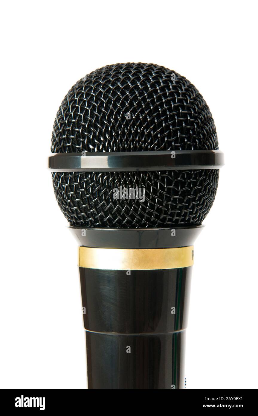 Audio microphone isolated on the white background Stock Photo - Alamy