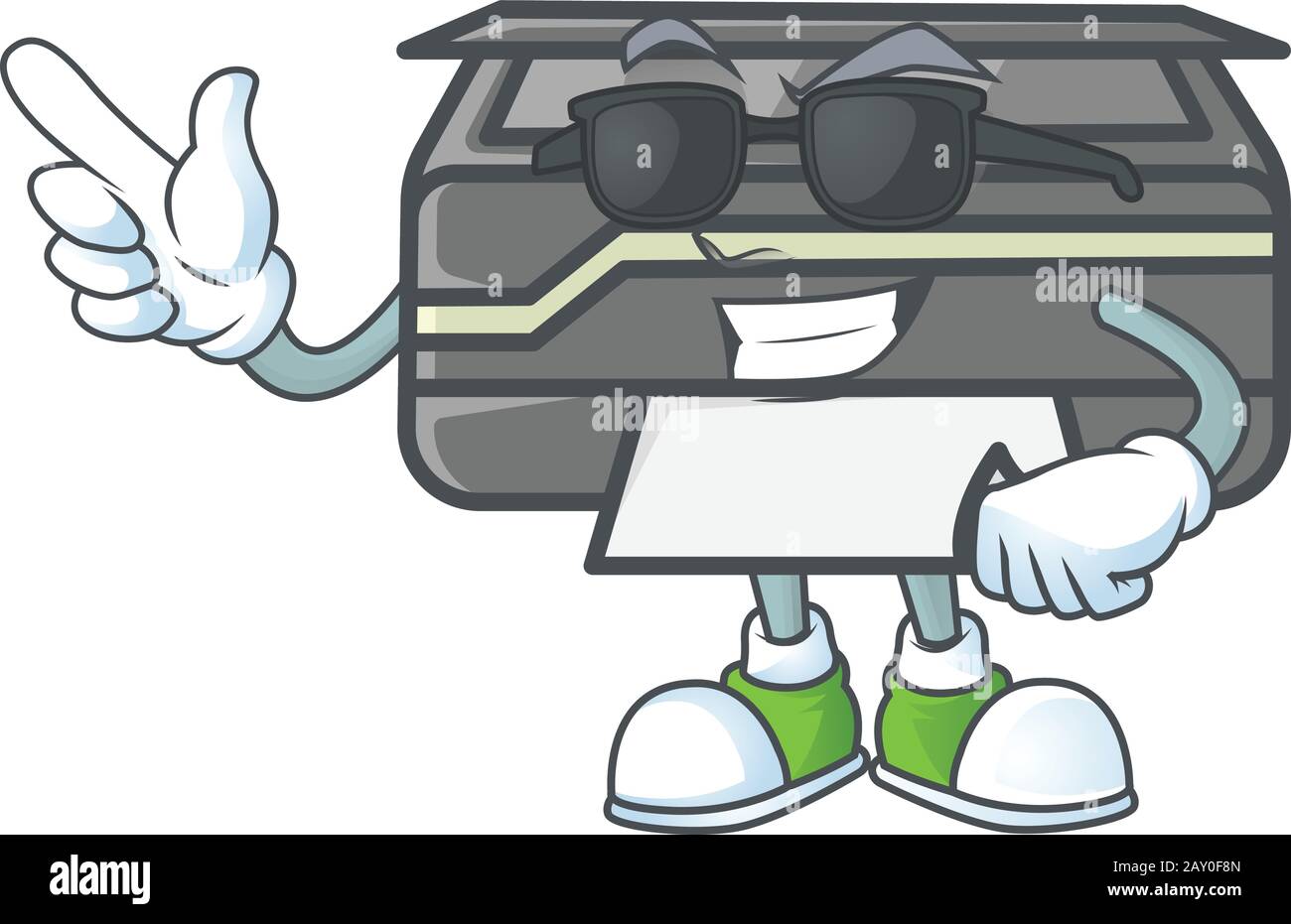 Super cool printer mascot character wearing black glasses Stock Vector ...