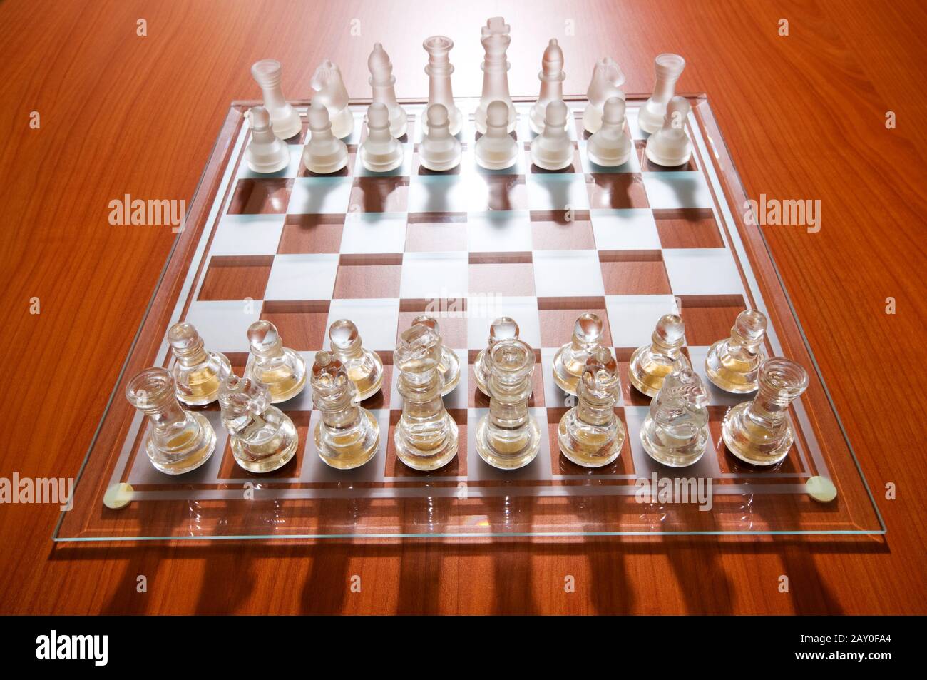 Set of chess figures on the playing board Stock Photo - Alamy