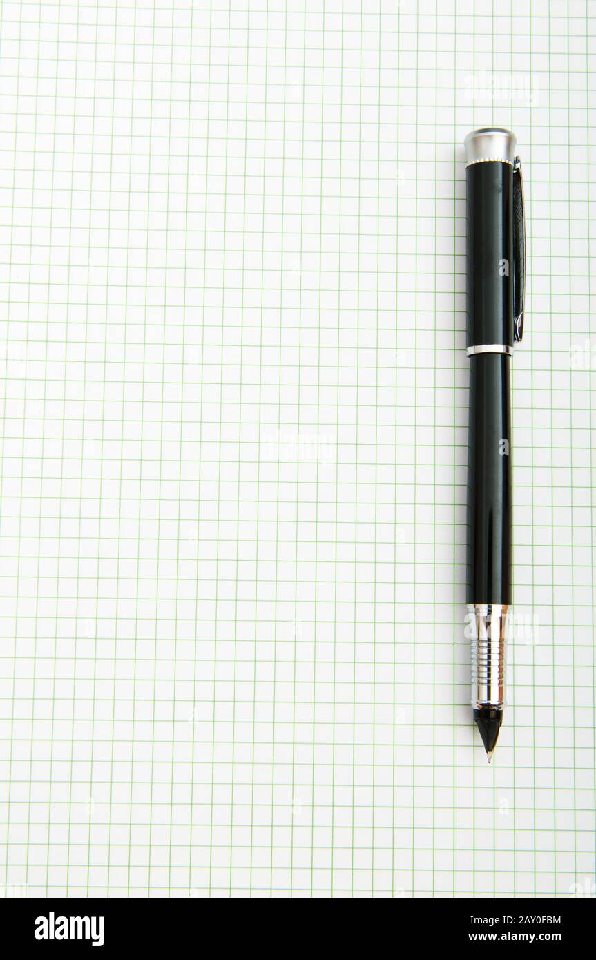 Writing pen on the blank page Stock Photo - Alamy