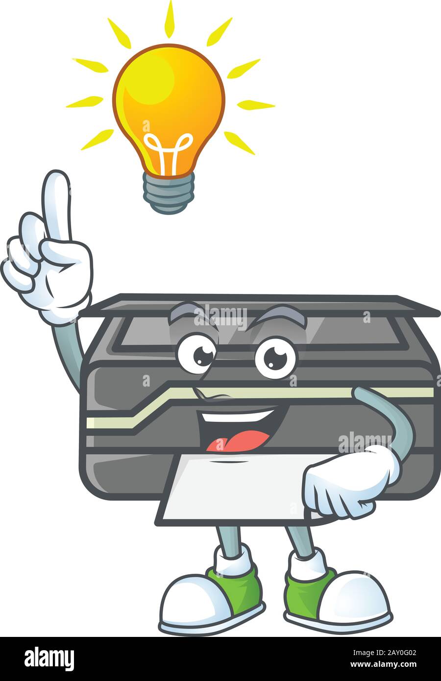 Smart printer cartoon character has an idea Stock Vector Image & Art ...