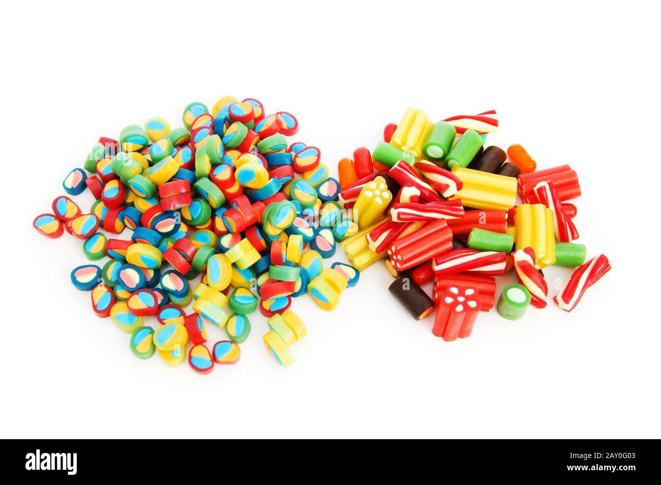 Colourful sweets isolated on the white background Stock Photo - Alamy