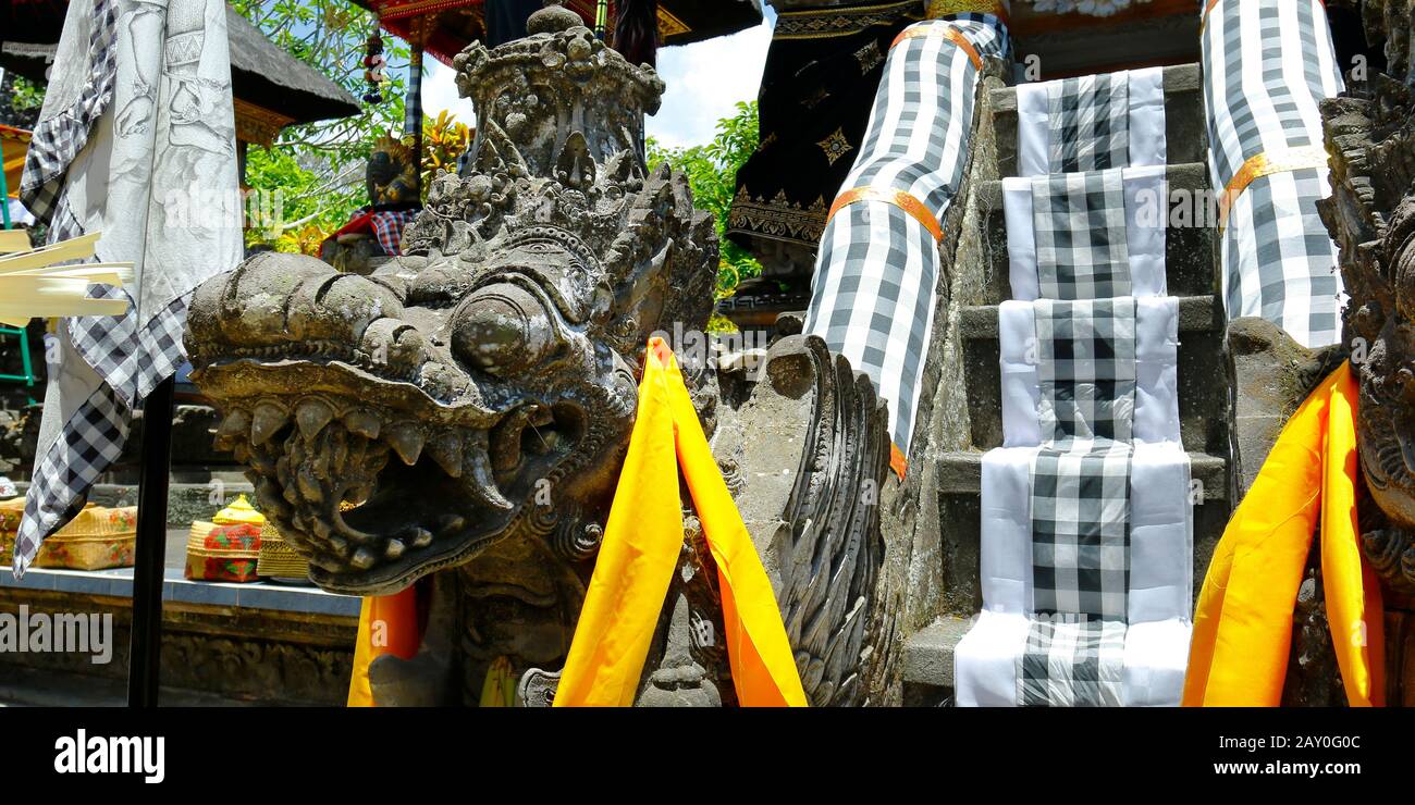 Hindu temple with decoration for ceremony in Bali -Indonesia Stock ...