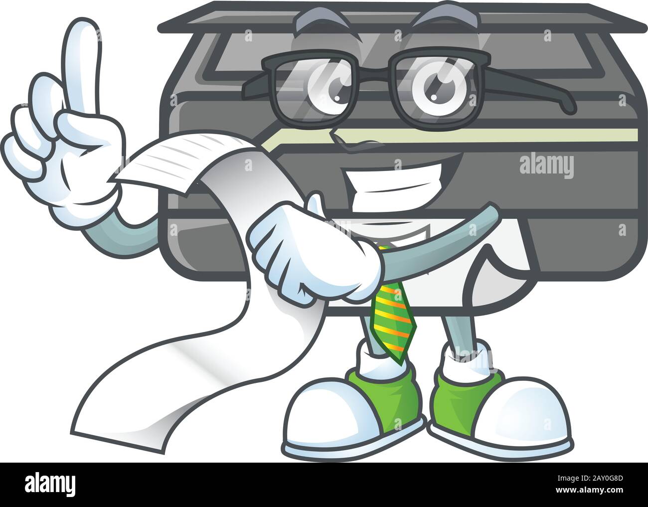A funny face character of printer holding a menu Stock Vector Image ...