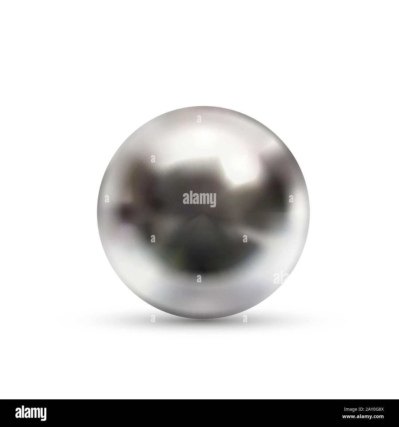 Realistic glossy chromium ball with glares and reflection isolated on ...