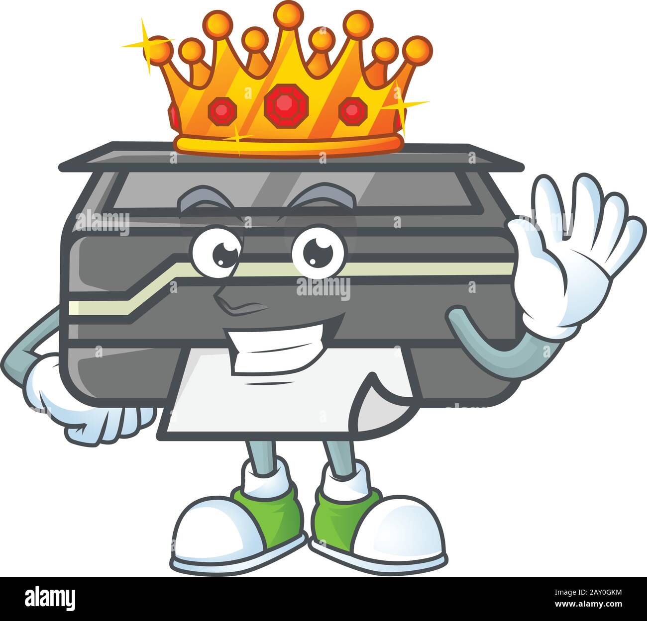 A dazzling of printer stylized of King on cartoon mascot design Stock ...