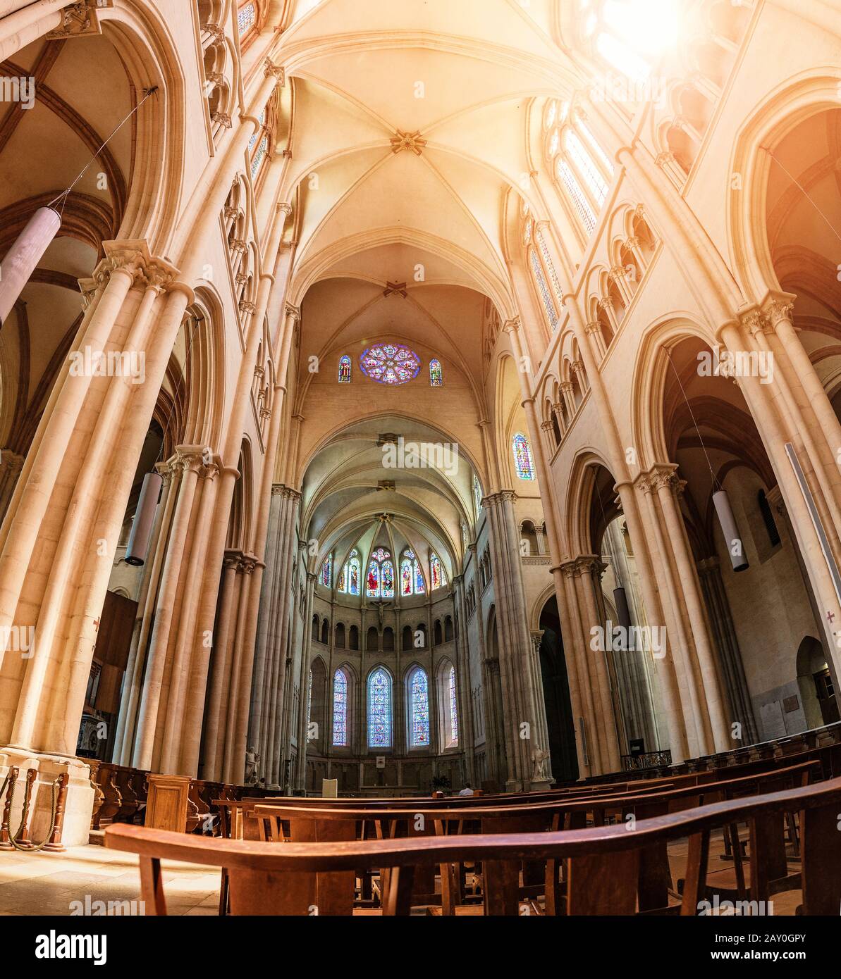 23 July 2019, Lyon, France: Panoramic view of the interior of the ...