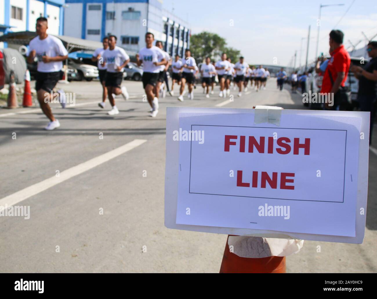 Pasay, Philippines. 12th Feb, 2020. Male recruits in white shirt during ...