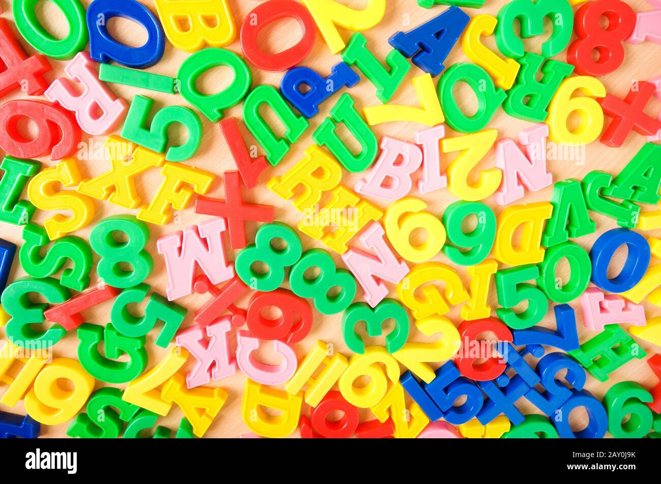 Children letters digits on table hi-res stock photography and images ...