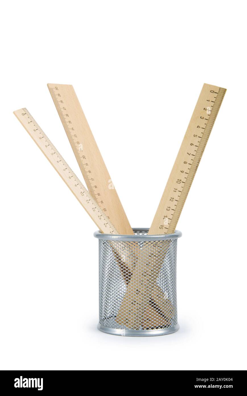 Wooden rulers isolated on the white background Stock Photo - Alamy