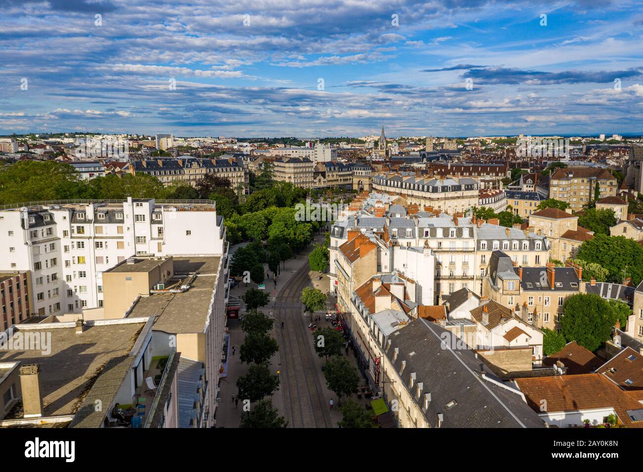 Aerial view of Dijon city and blue sky in France Stock Photo - Alamy