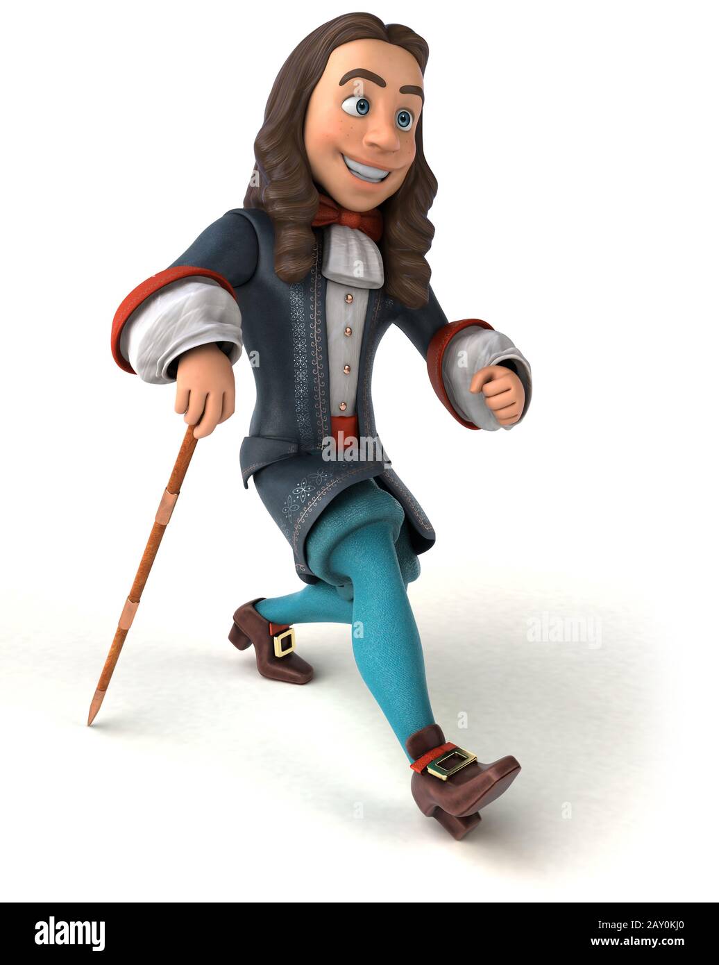 Cartoon man in historical baroque costume Stock Photo - Alamy