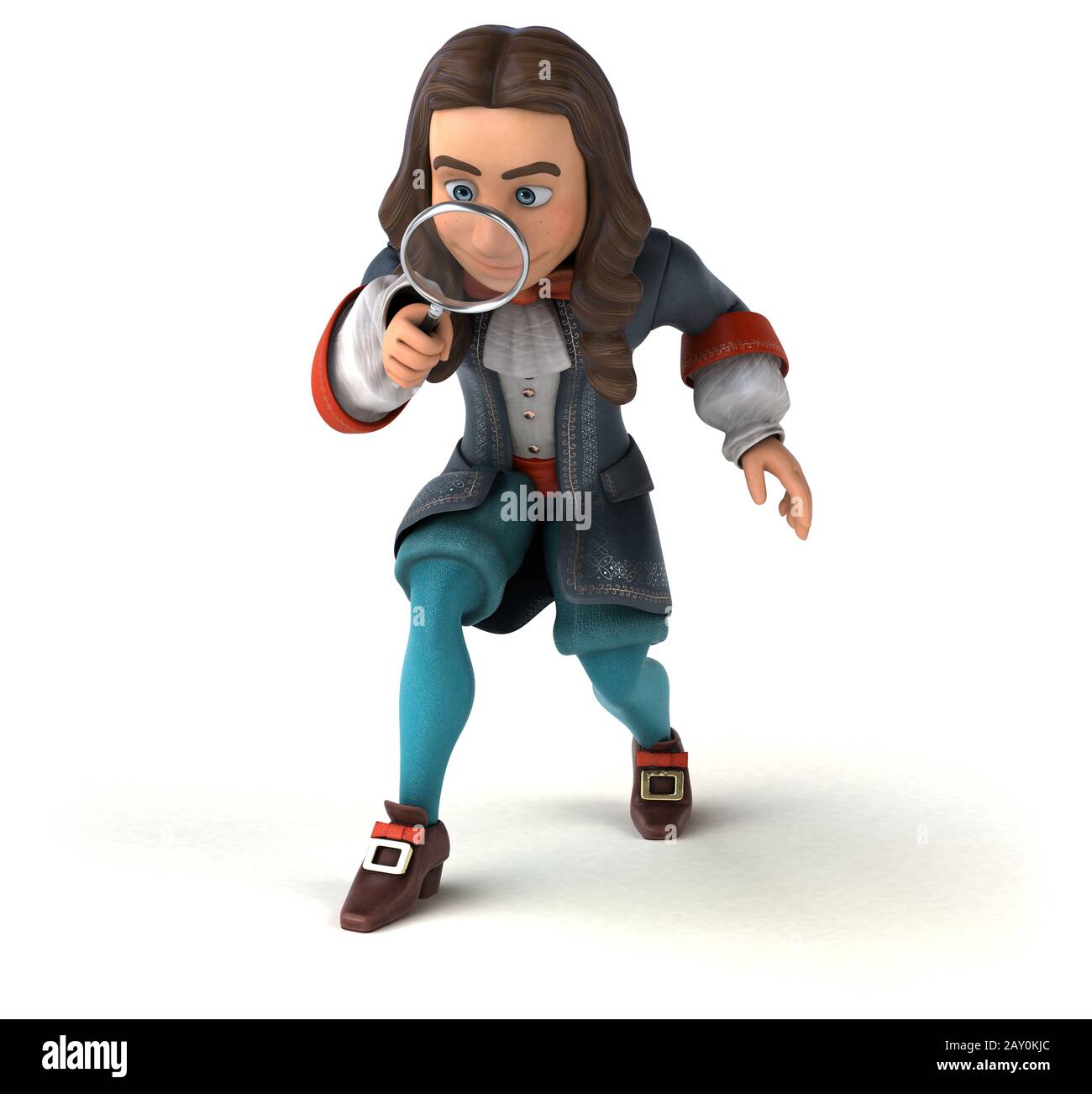 3D Illustration of a cartoon man in historical baroque costume Stock ...