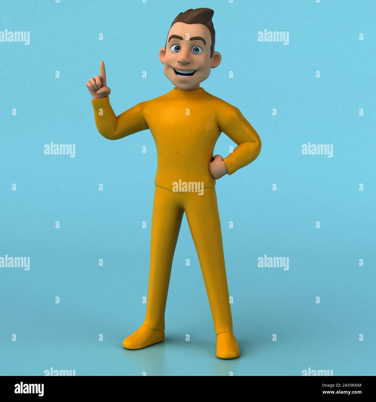 Fun 3D cartoon yellow character Stock Photo - Alamy