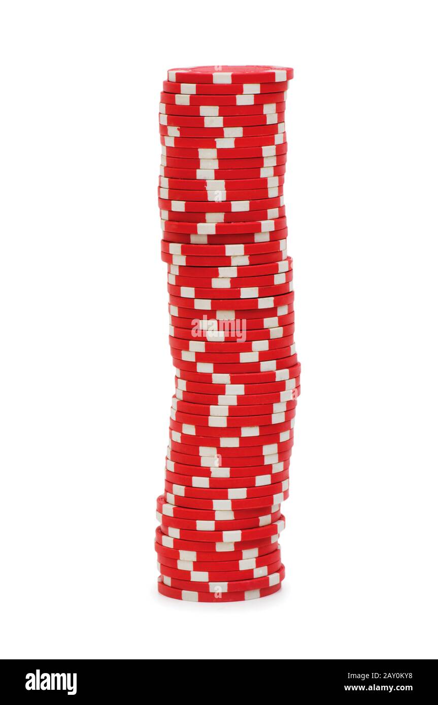 Stack of chips isolated on the white background Stock Photo - Alamy