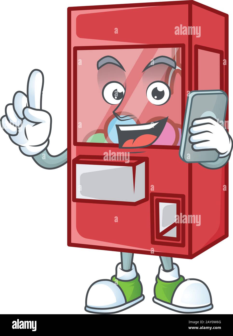 A picture of happy toy claw machine speaking on the phone Stock Vector ...