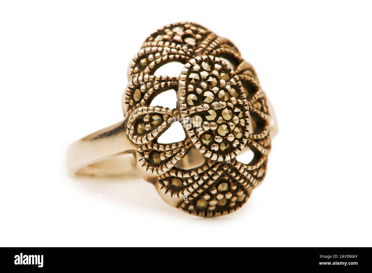 Silver ring isolated on the white background Stock Photo - Alamy