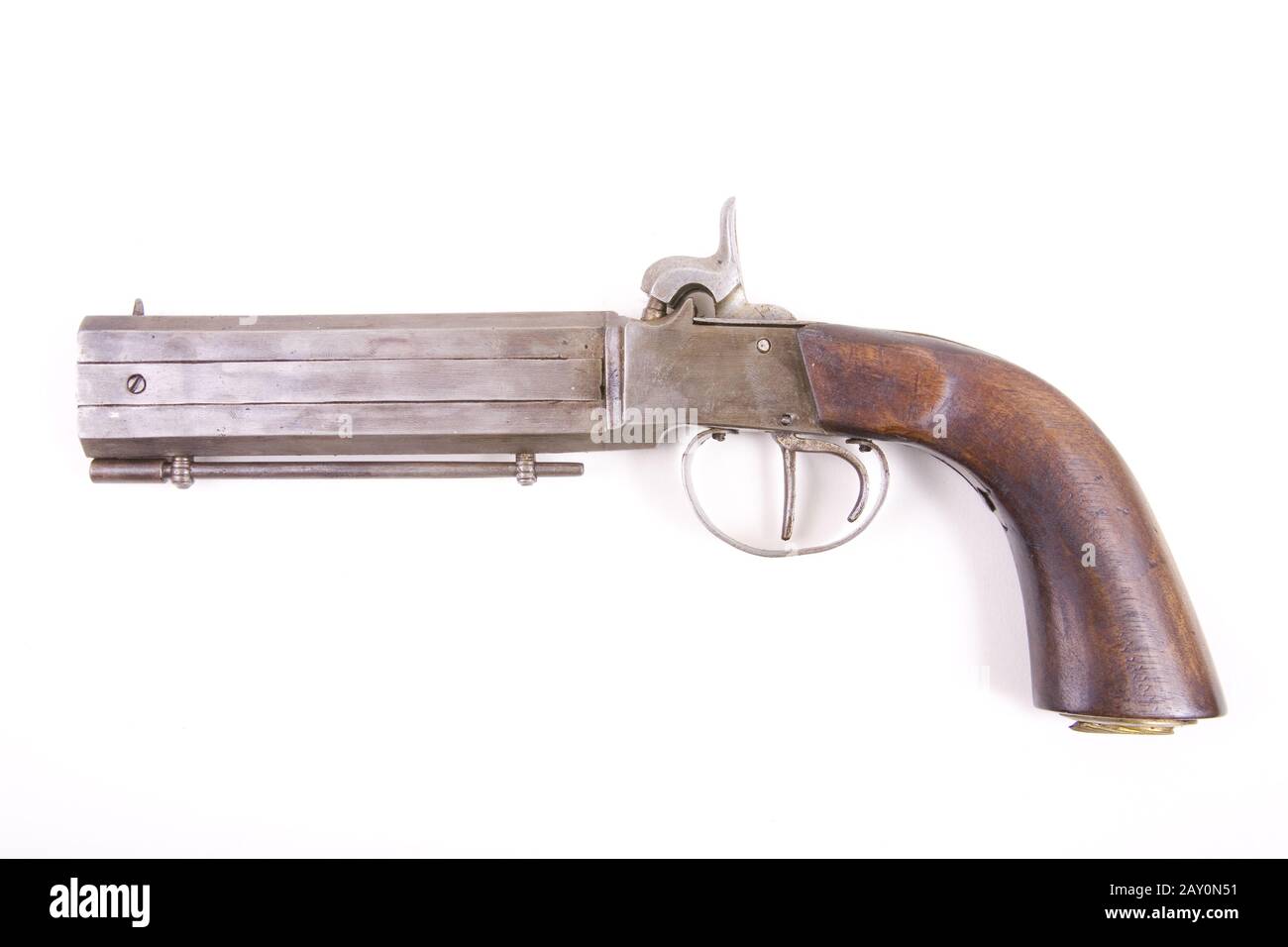 Double barrel percussion pistol Ca 1840 - percussionweapon (1840 Stock ...