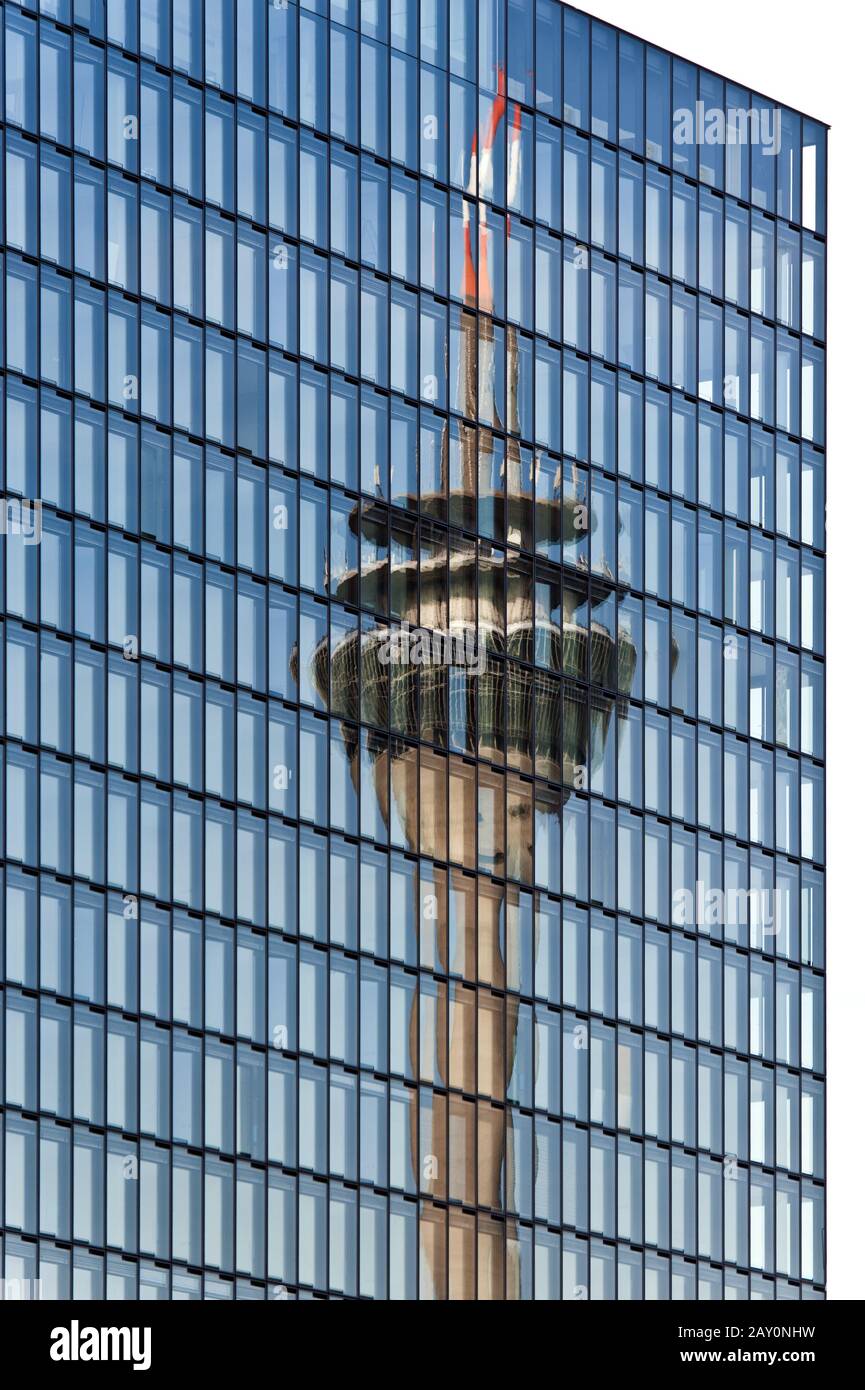 reflecting Rhine Tower Stock Photo - Alamy