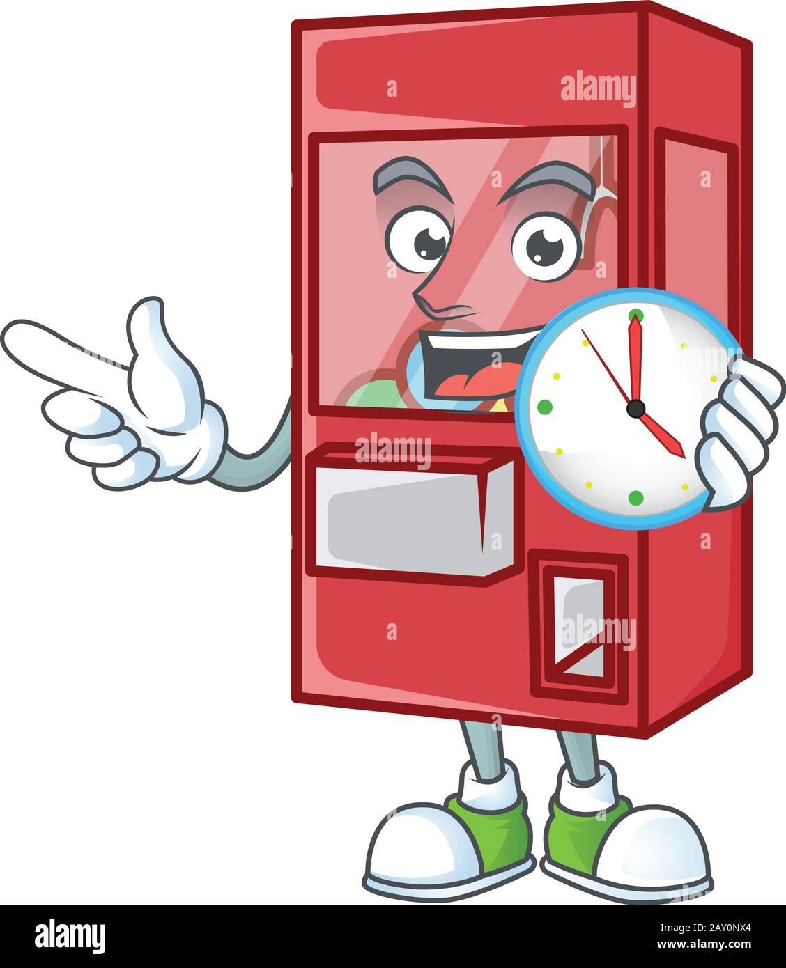 Toy claw machine cartoon character style with a clock Stock Vector ...