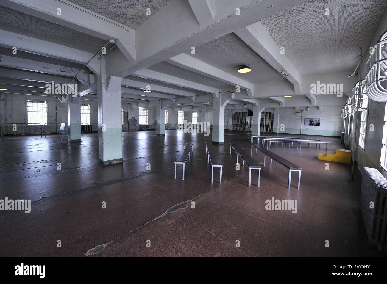 Former prison dining hall, Alcatraz Island, California Stock Photo - Alamy