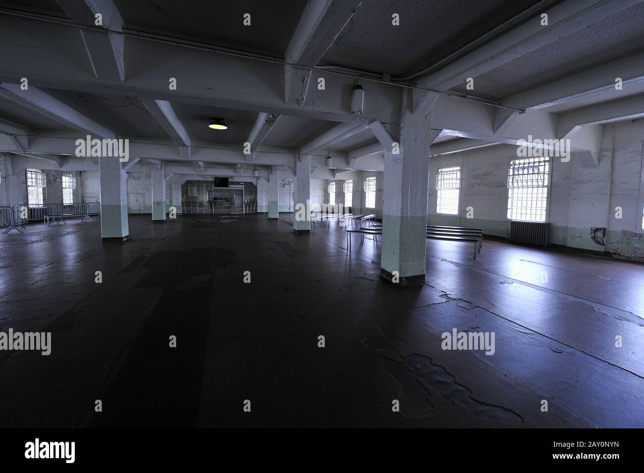 Former prison dining hall, Alcatraz Island, California Stock Photo - Alamy