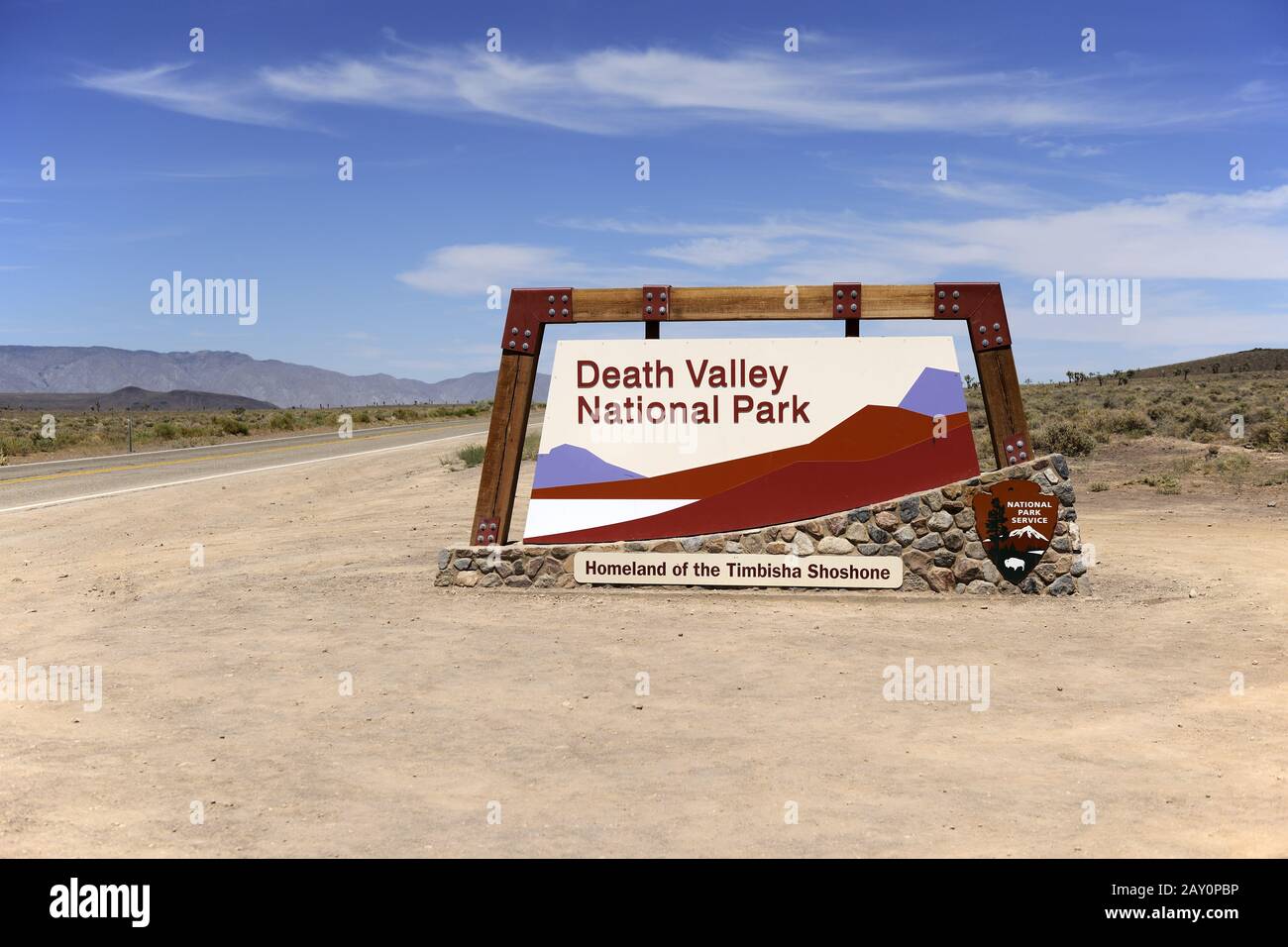 Entrance sign to Death Valley National Park, California, USA Stock ...