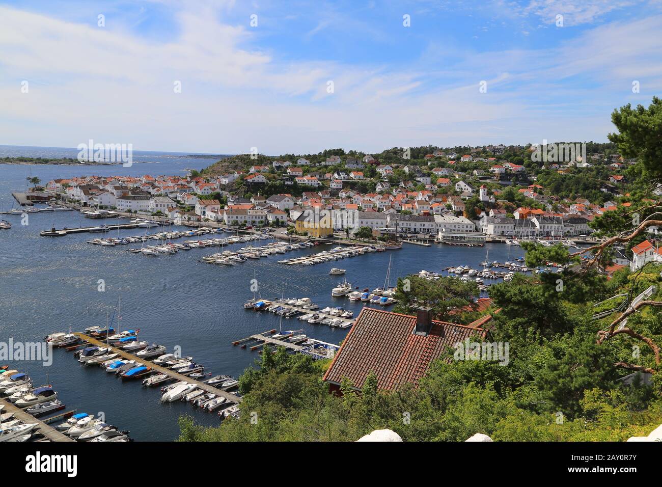 Harbour of Risor, Norway Stock Photo - Alamy