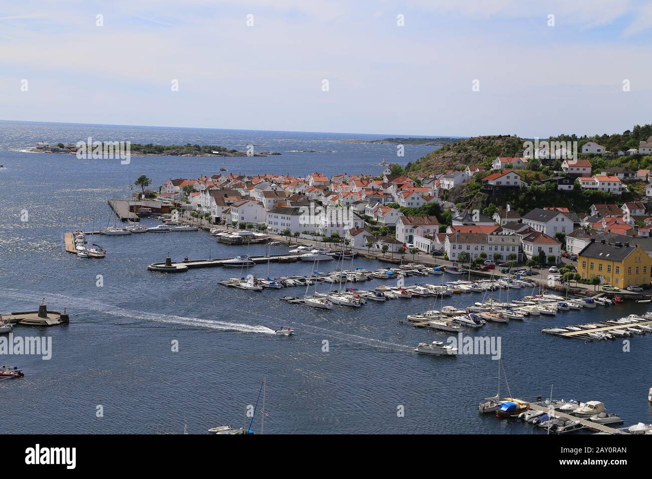 Harbour of Risor, Norway Stock Photo - Alamy