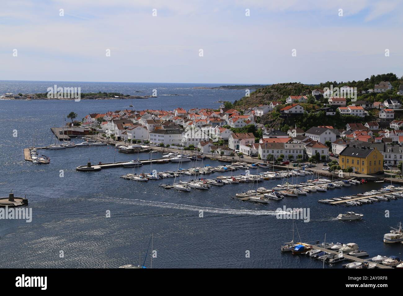 Harbour of Risor, Norway Stock Photo - Alamy