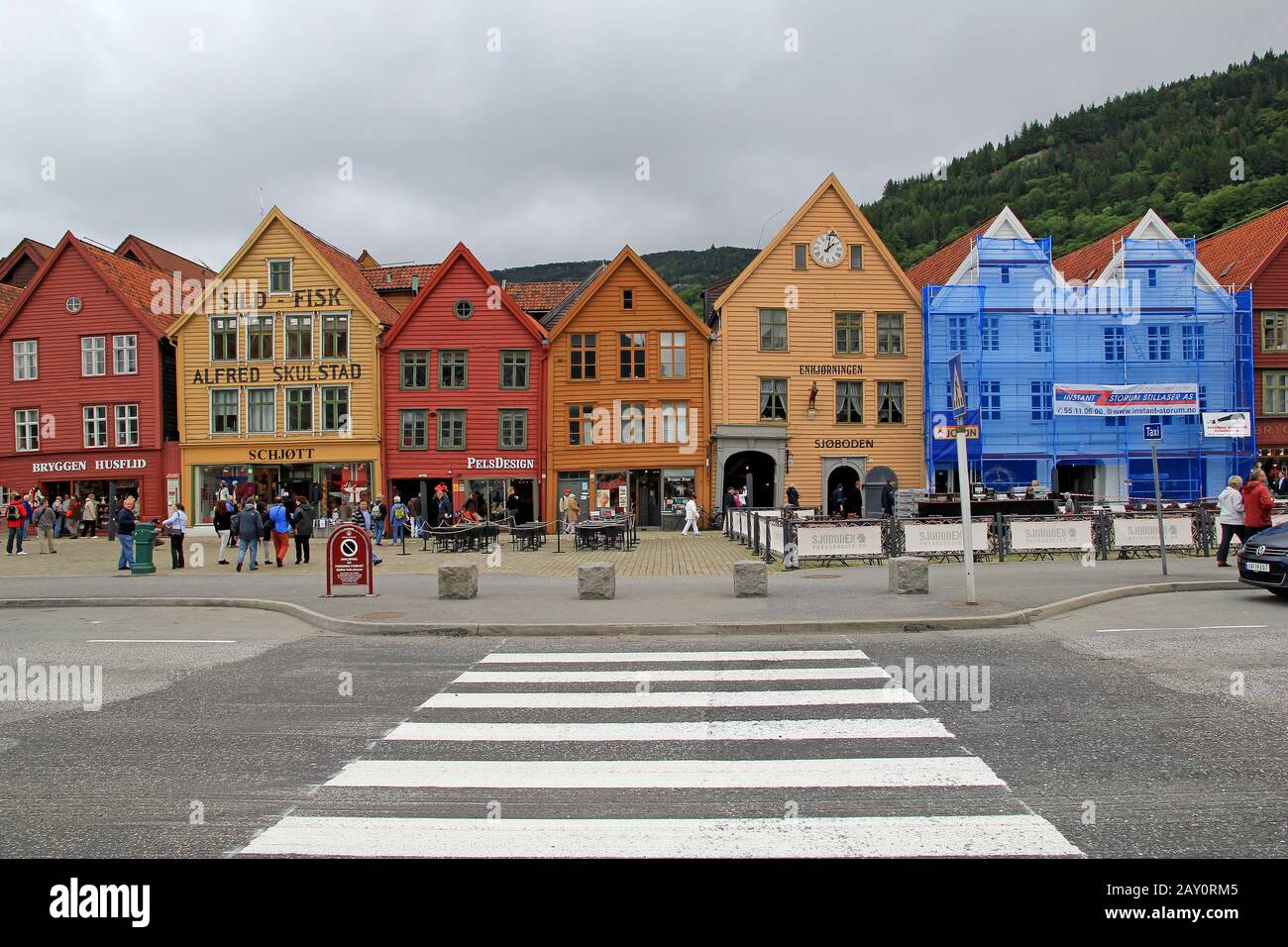Bryggen Hanseatic Wharf in Bergen city, Norway Stock Photo - Alamy