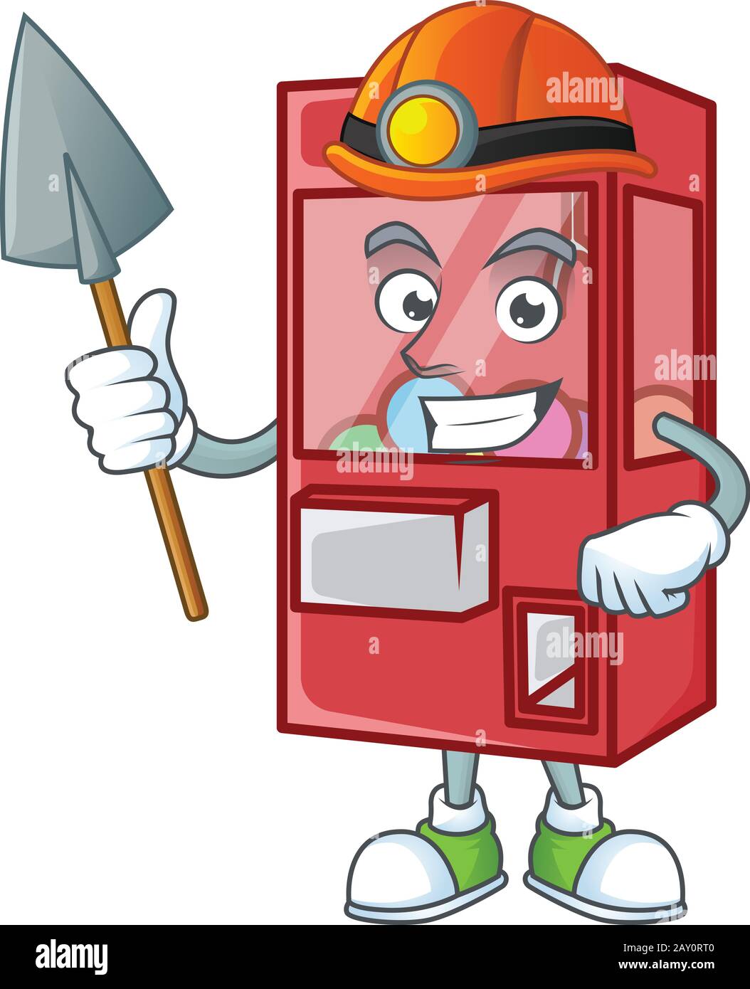 Cool clever Miner toy claw machine cartoon character design Stock ...
