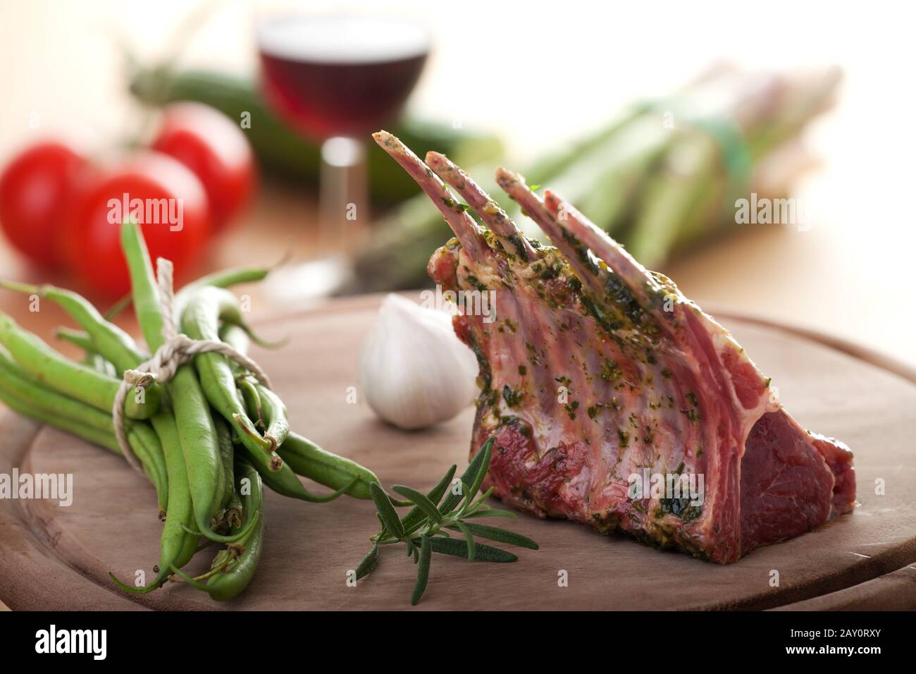 Large view of the raw lamb chop Stock Photo - Alamy