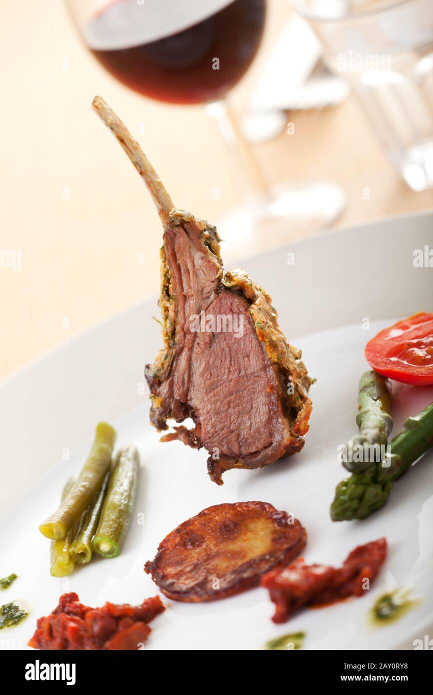 grilled lamb chop Stock Photo - Alamy