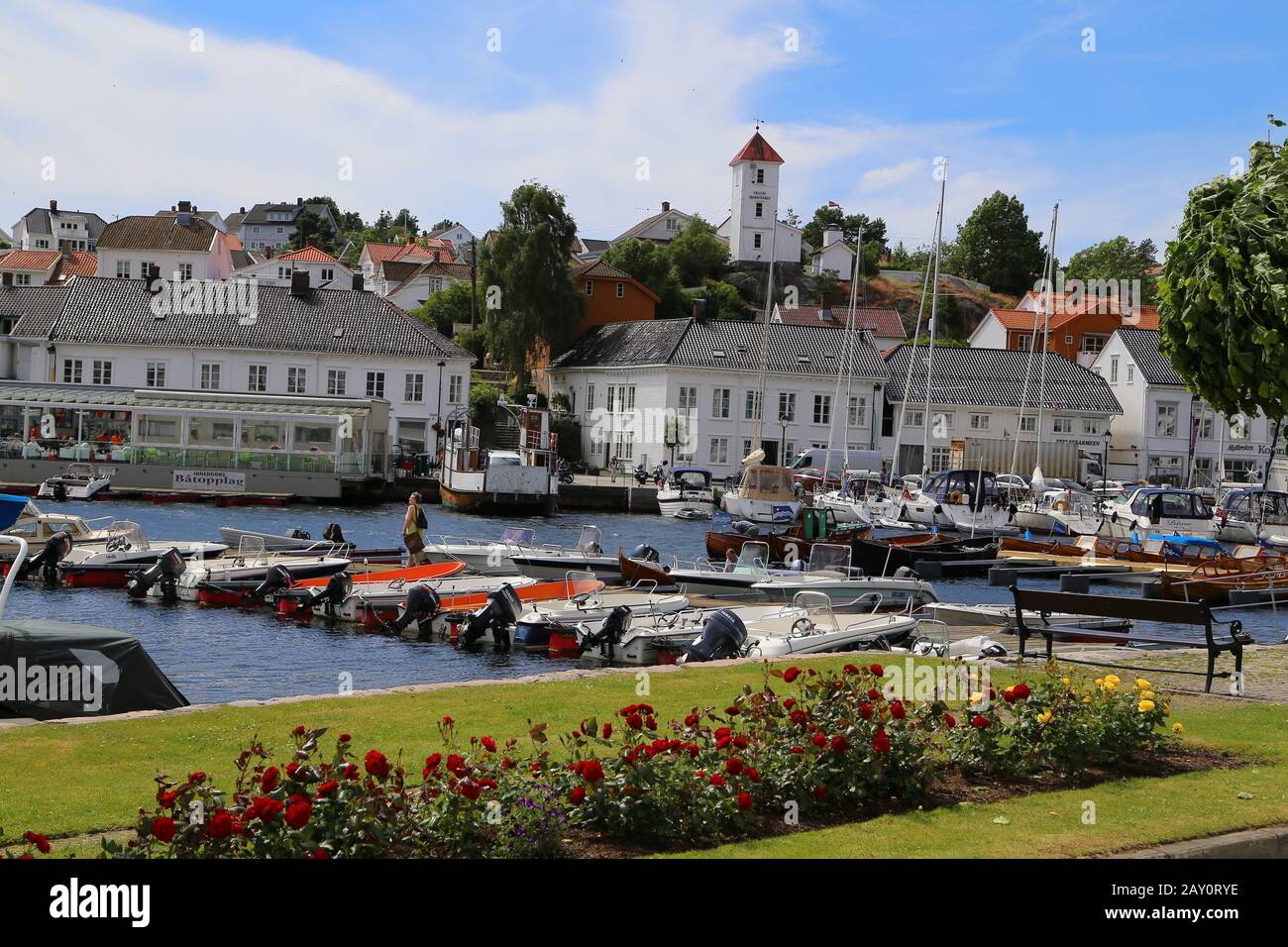 Harbour of Risor, Norway Stock Photo - Alamy