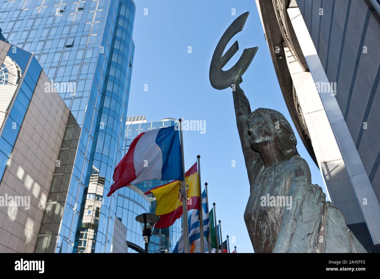 Statue european parliament in brussels hi-res stock photography and ...
