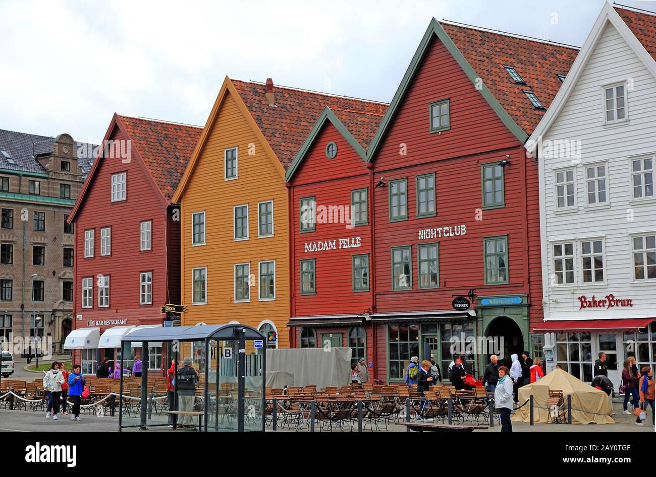 Bryggen Hanseatic Wharf in Bergen city, Norway Stock Photo - Alamy