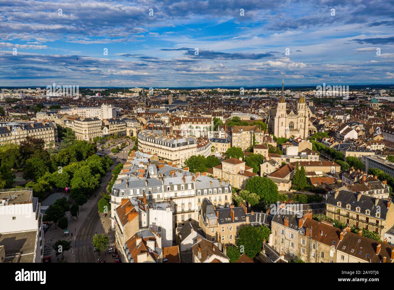 Beautiful scenic townscape view of Dijon city of France Stock Photo - Alamy