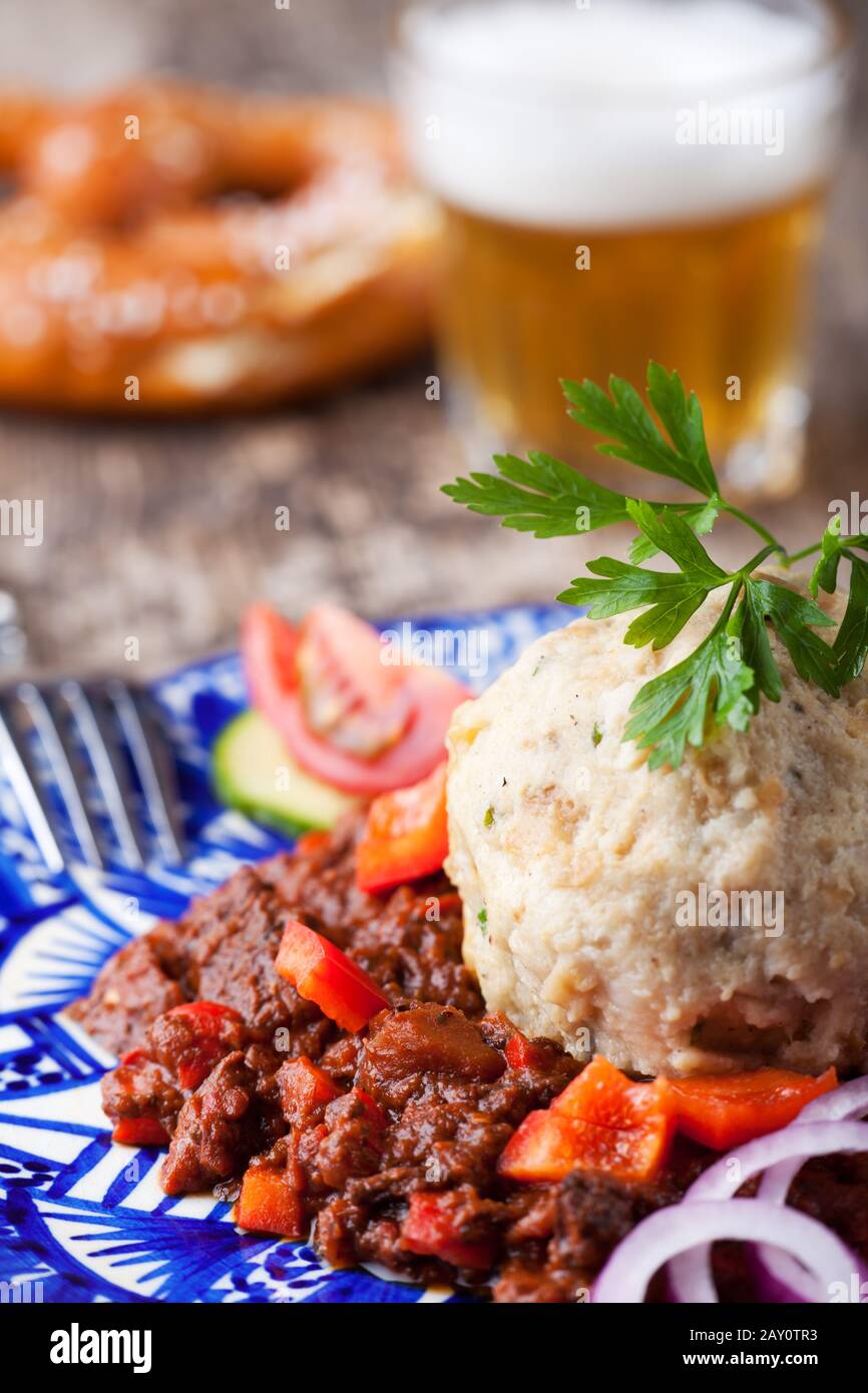 Goulash dumpling on plate hi-res stock photography and images - Alamy