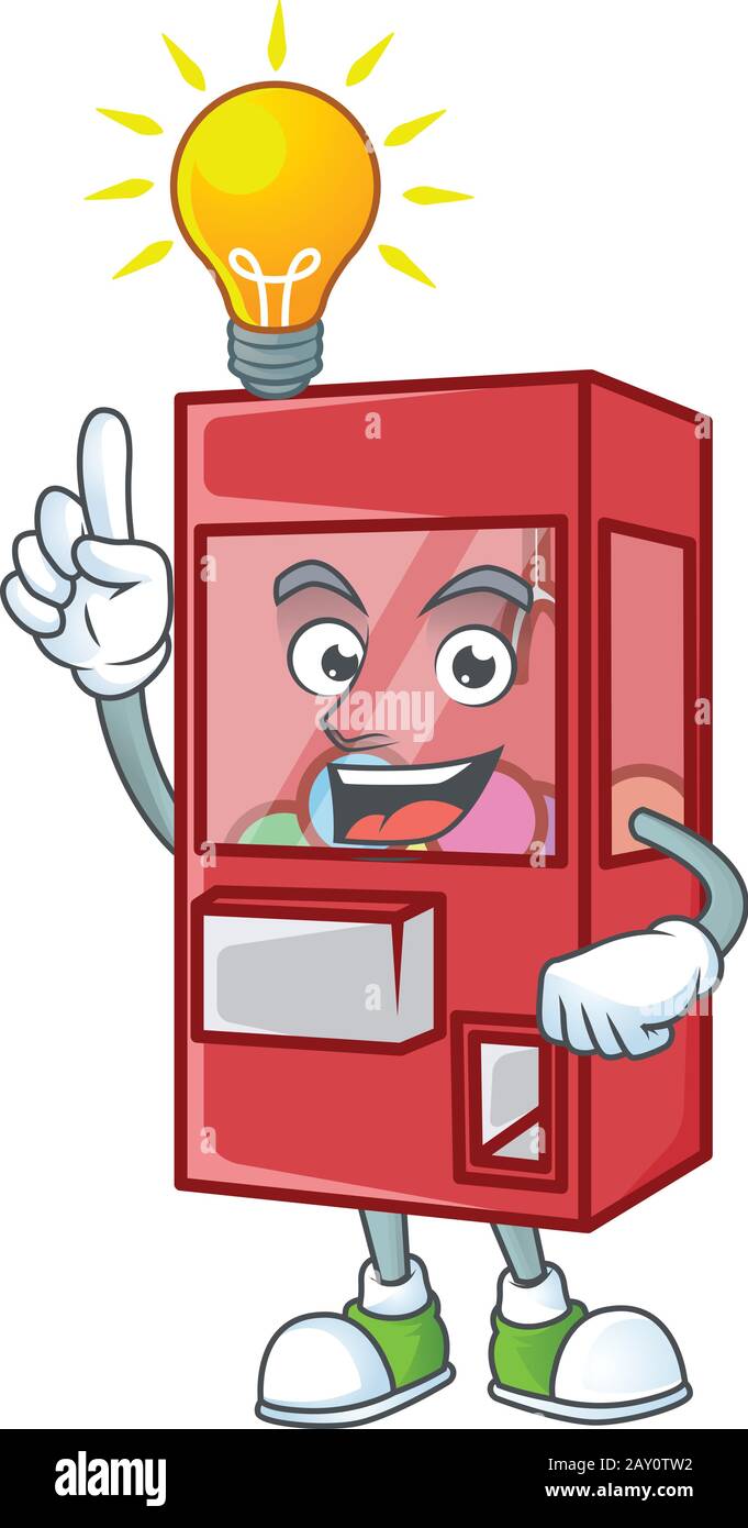 Smart toy claw machine cartoon character has an idea Stock Vector Image ...