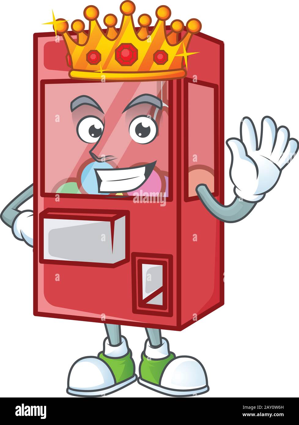 A dazzling of toy claw machine stylized of King on cartoon mascot ...