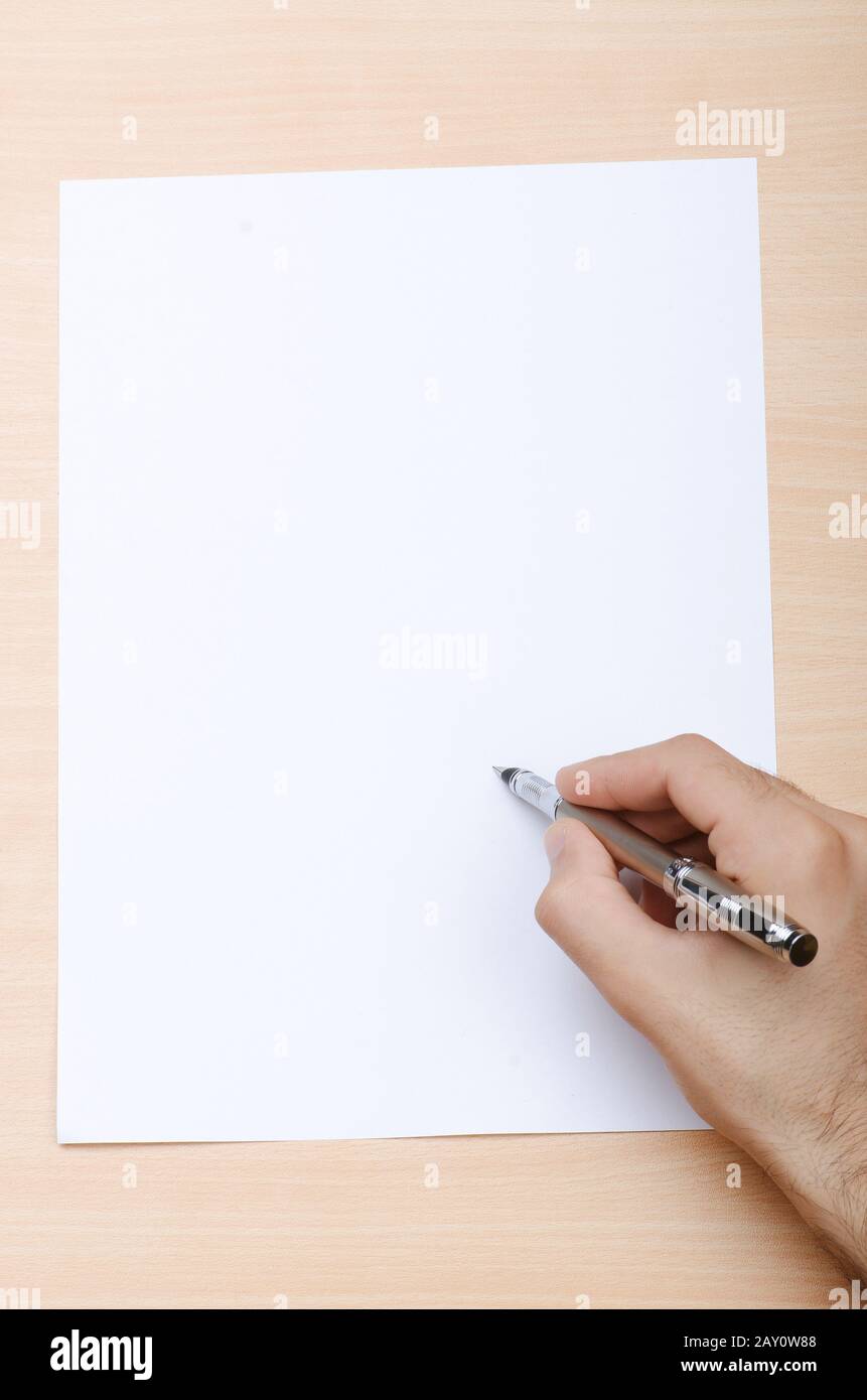 Hand writing a letter Stock Photo - Alamy