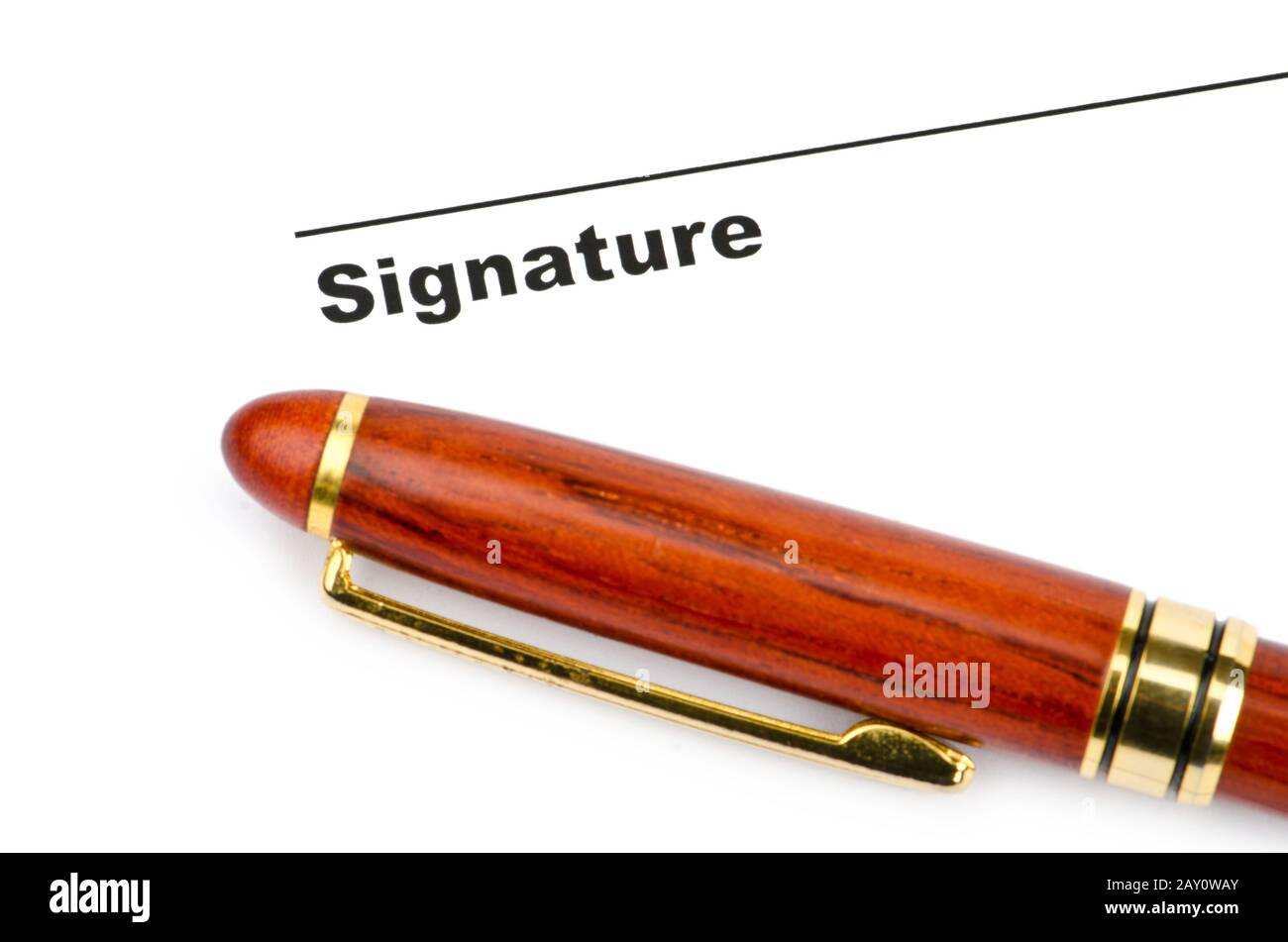 Pen and signature isolated on white Stock Photo - Alamy