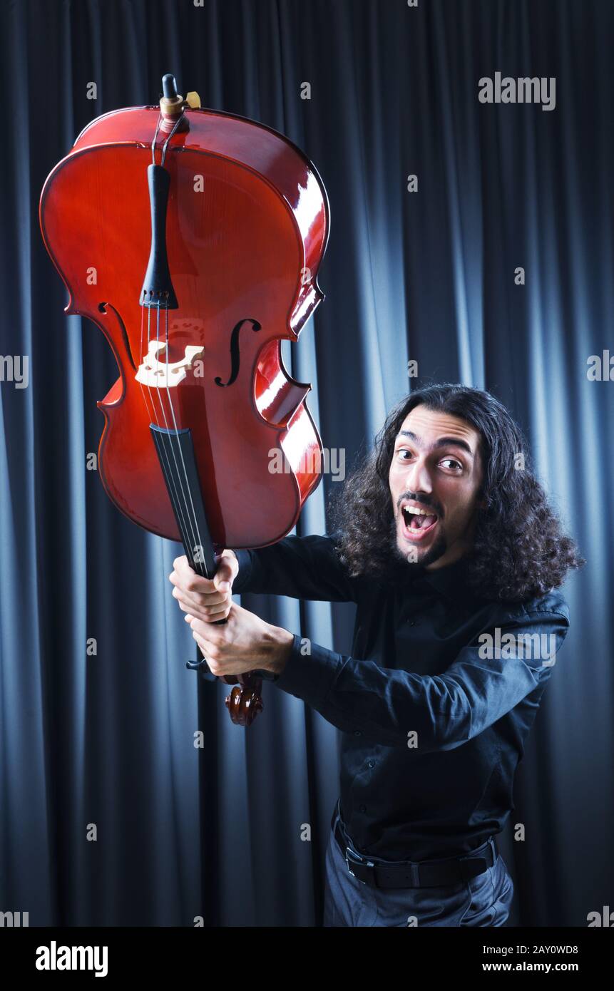 Man playing the cello Stock Photo - Alamy