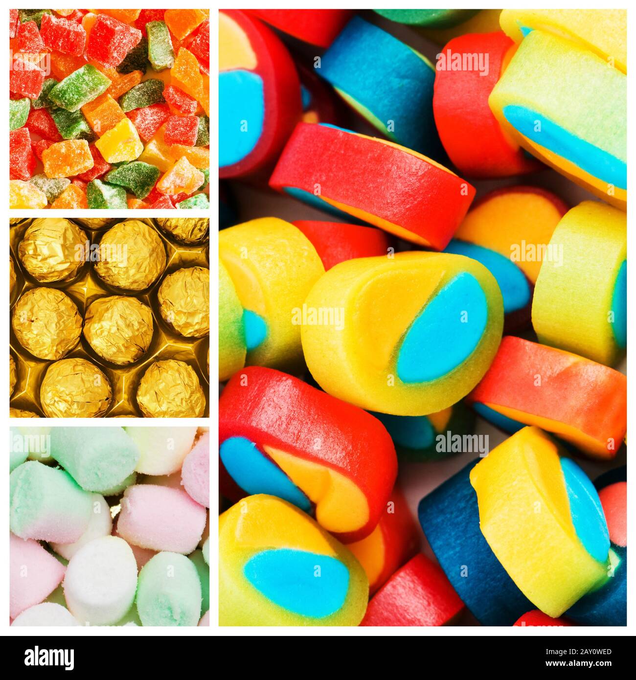 Collage of various sweets Stock Photo - Alamy