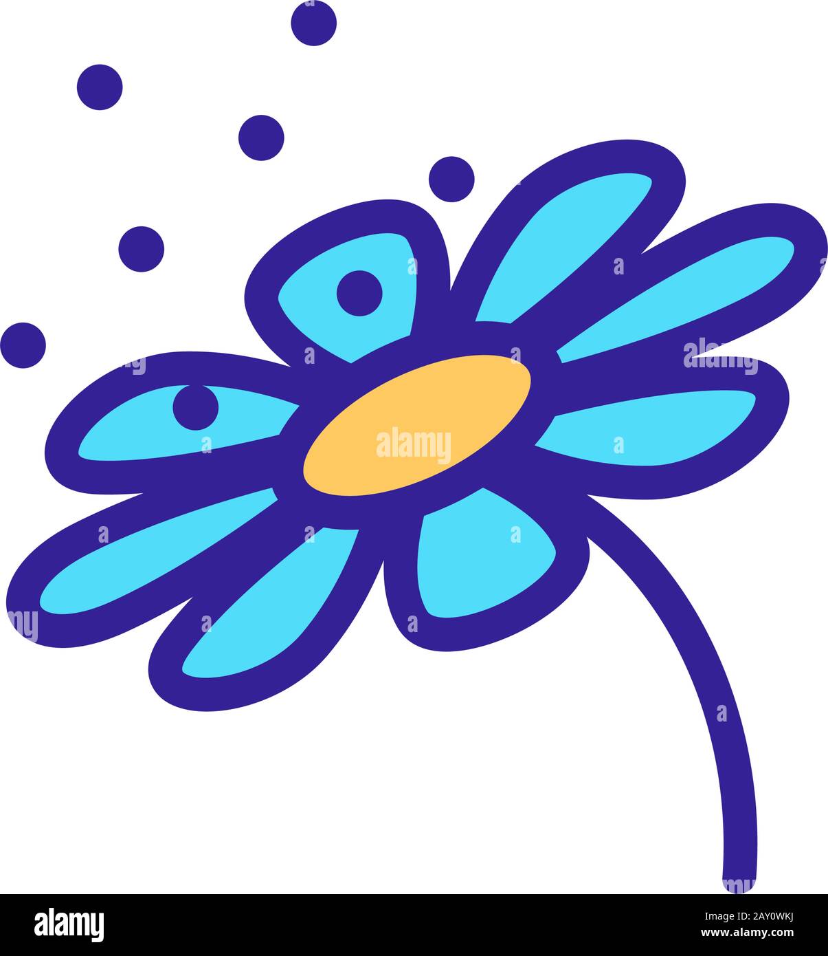 Pollen flower icon vector. Isolated contour symbol illustration Stock ...