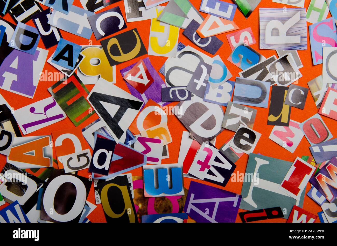 Newspaper magazine alphabet letters numbers hi-res stock photography ...