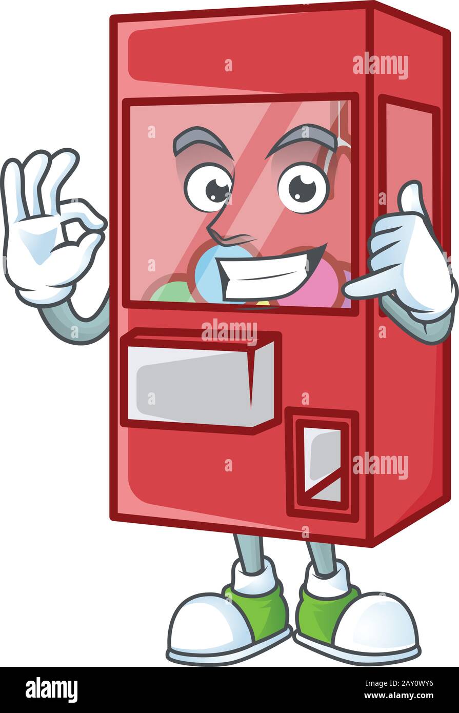 Call me funny toy claw machine mascot picture style Stock Vector Image ...