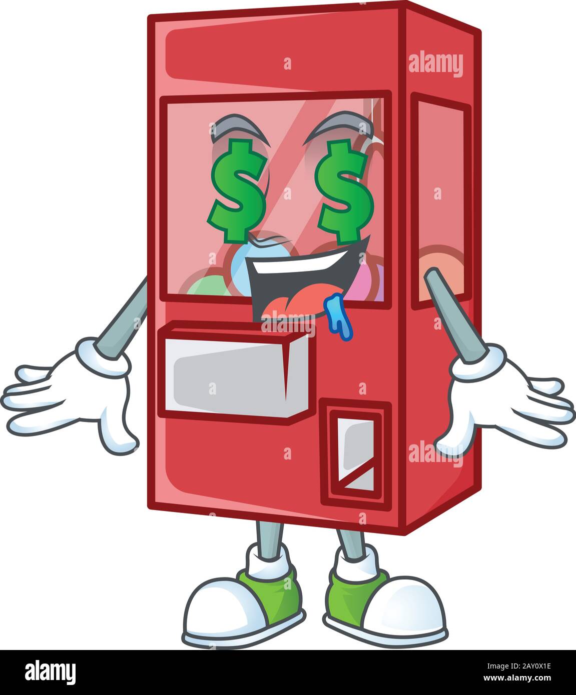 cartoon character style of toy claw machine with Money eye Stock Vector ...
